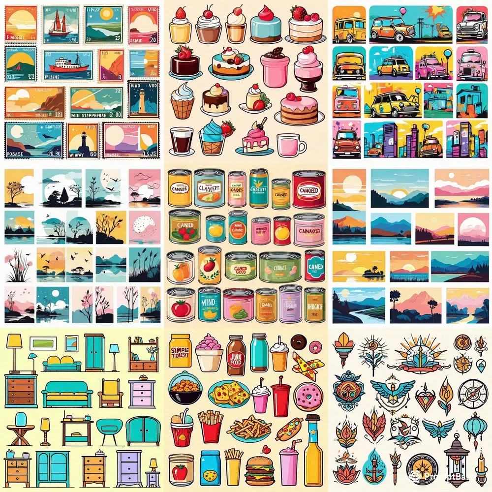 Sets Of Things Clip Art Stable Diffusion Prompt | PromptBase