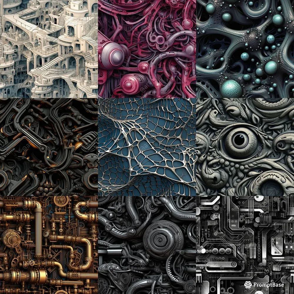 Biomech Seamless Textures Midjourney Prompt | PromptBase