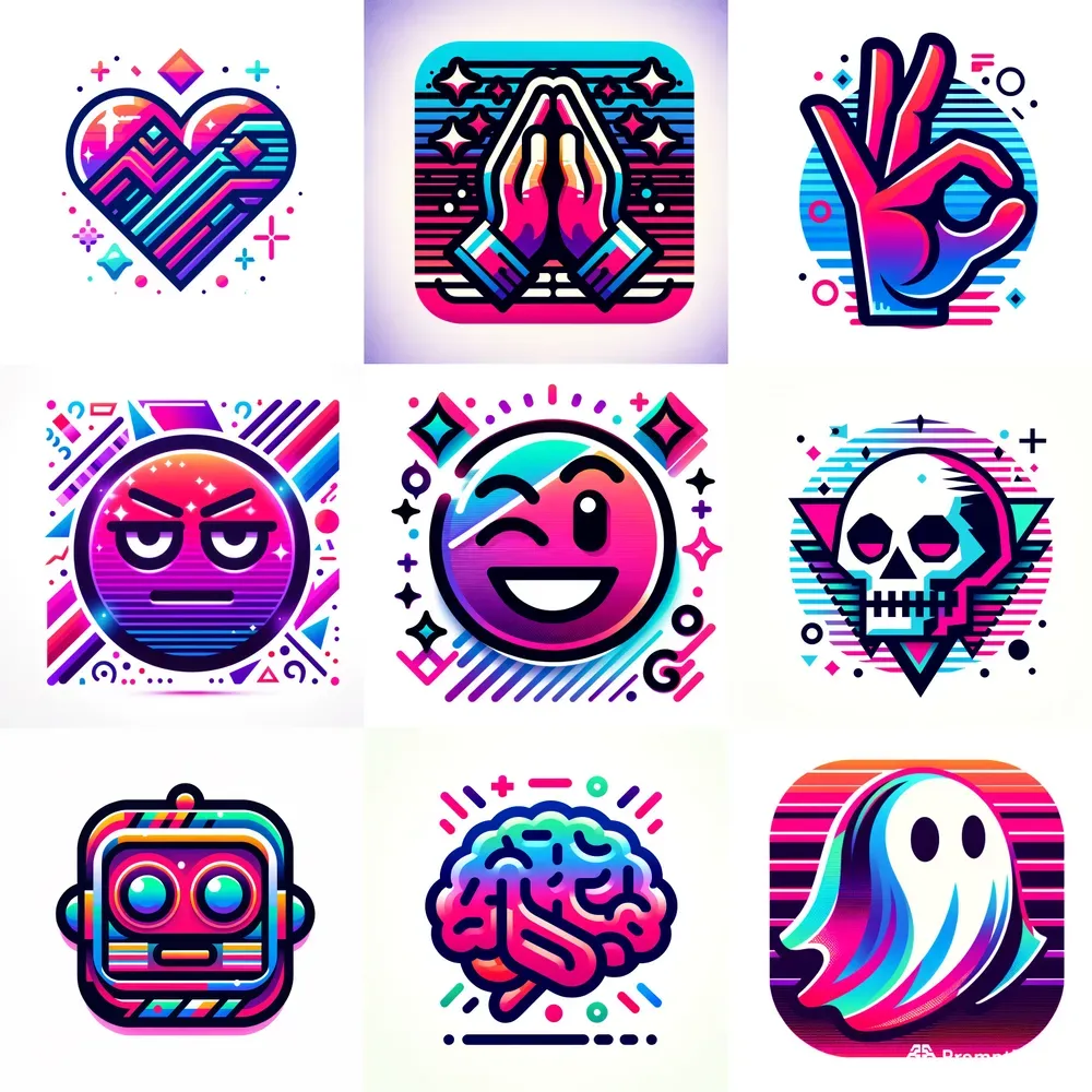 80s Style Emojis Gpt4os DALL·E Prompt | PromptBase