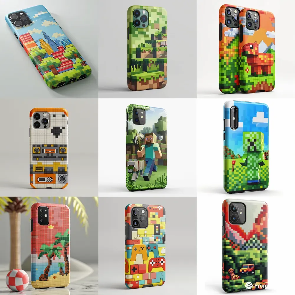 Minecraft Smartphone Case Mockups Midjourney Prompt | PromptBase