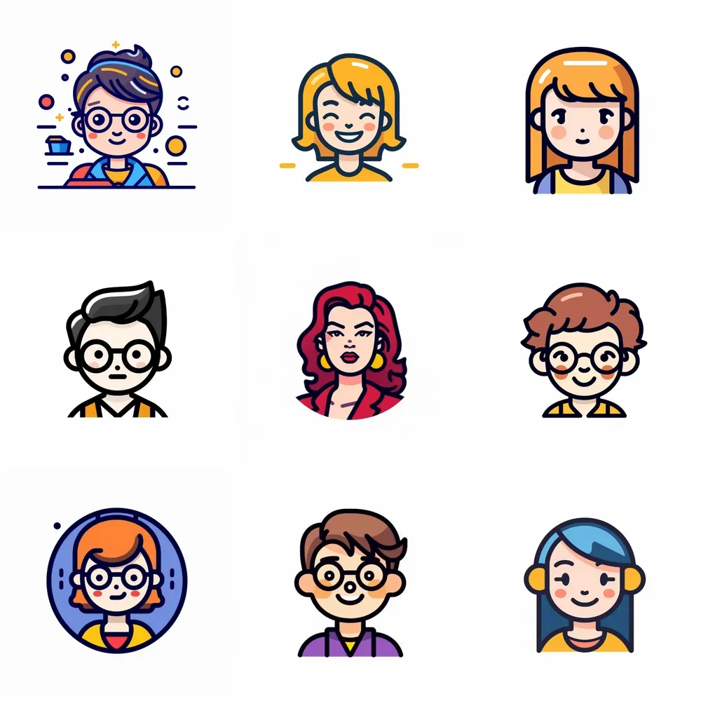 People Avatar Icon Designs Midjourney Prompt | PromptBase