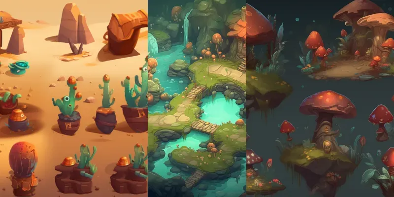 Game Asset Designs Midjourney Prompt | PromptBase