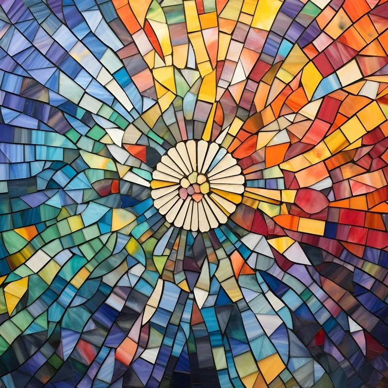 Vivid Overlapping Bricks Illustrations Midjourney Prompt | PromptBase