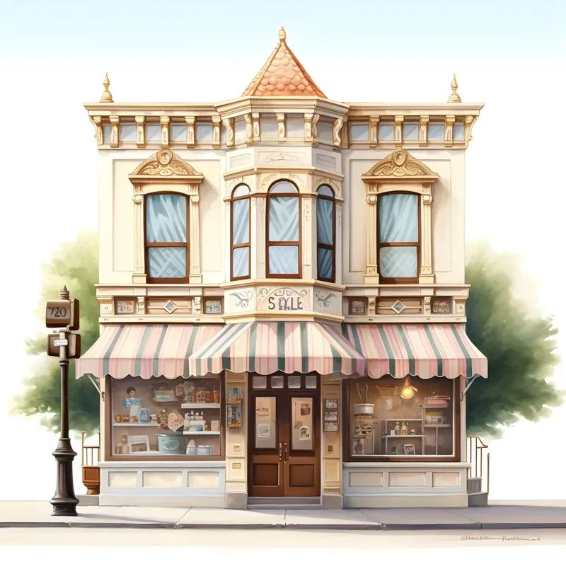 Captivating Store Facades Illustrations Midjourney Prompt | PromptBase