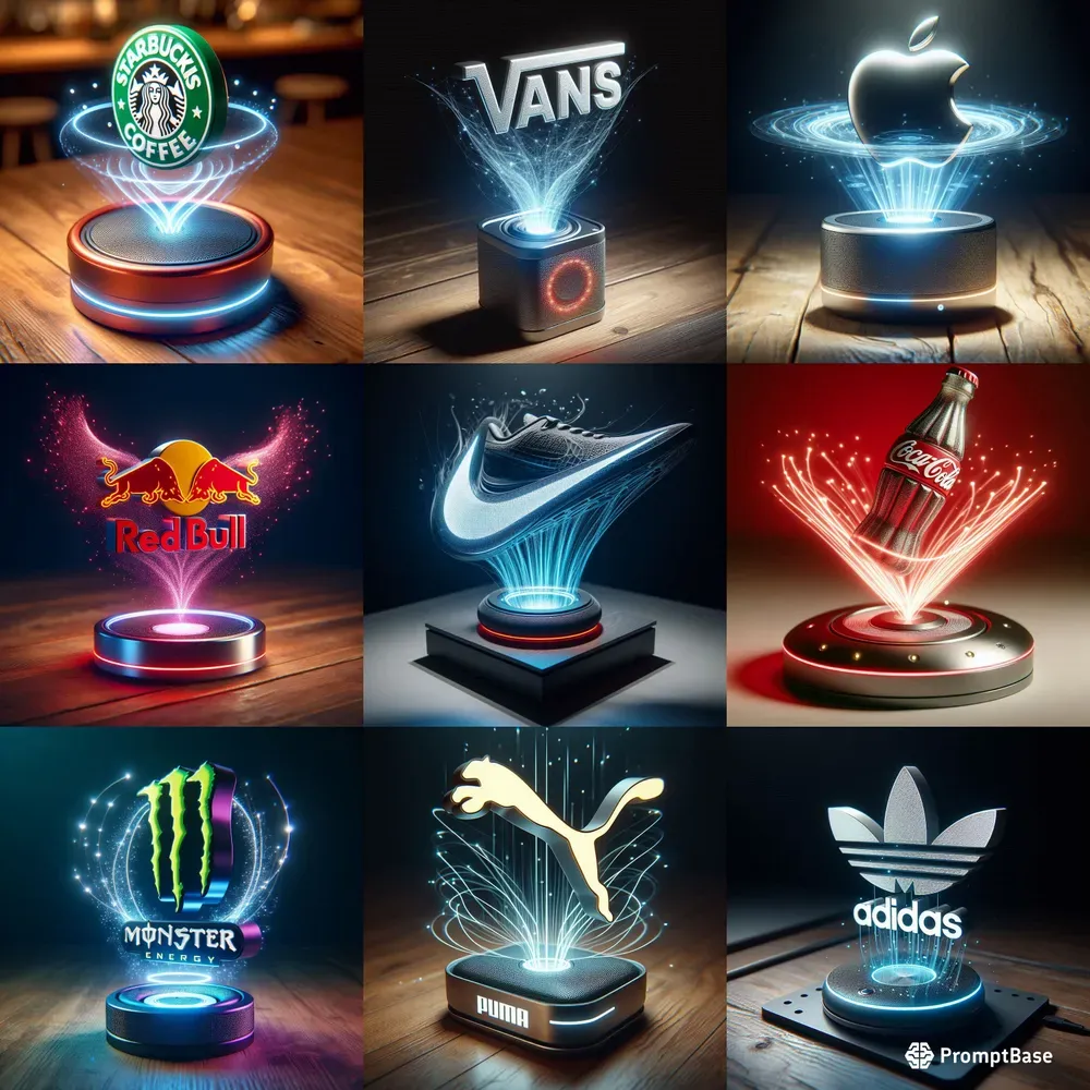 3D Levitating Logo Displays DALL·E Prompt | PromptBase