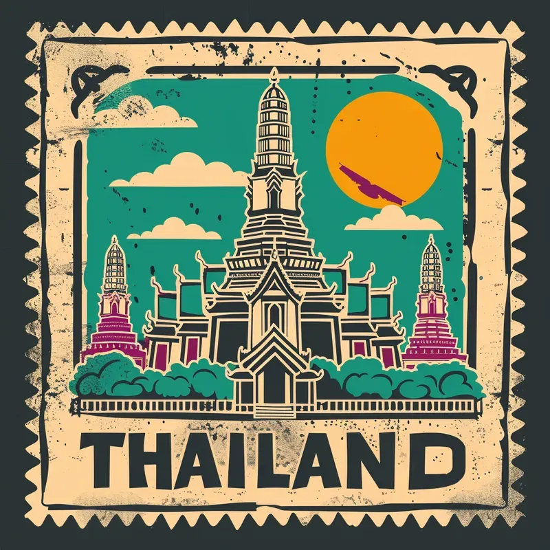 Travel Vintage Postage Stamps Midjourney Prompt | PromptBase