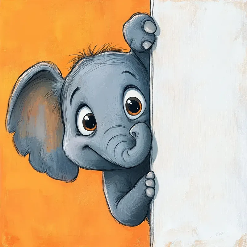 Cute Animals Peeking Around Walls Images Midjourney Prompt | PromptBase