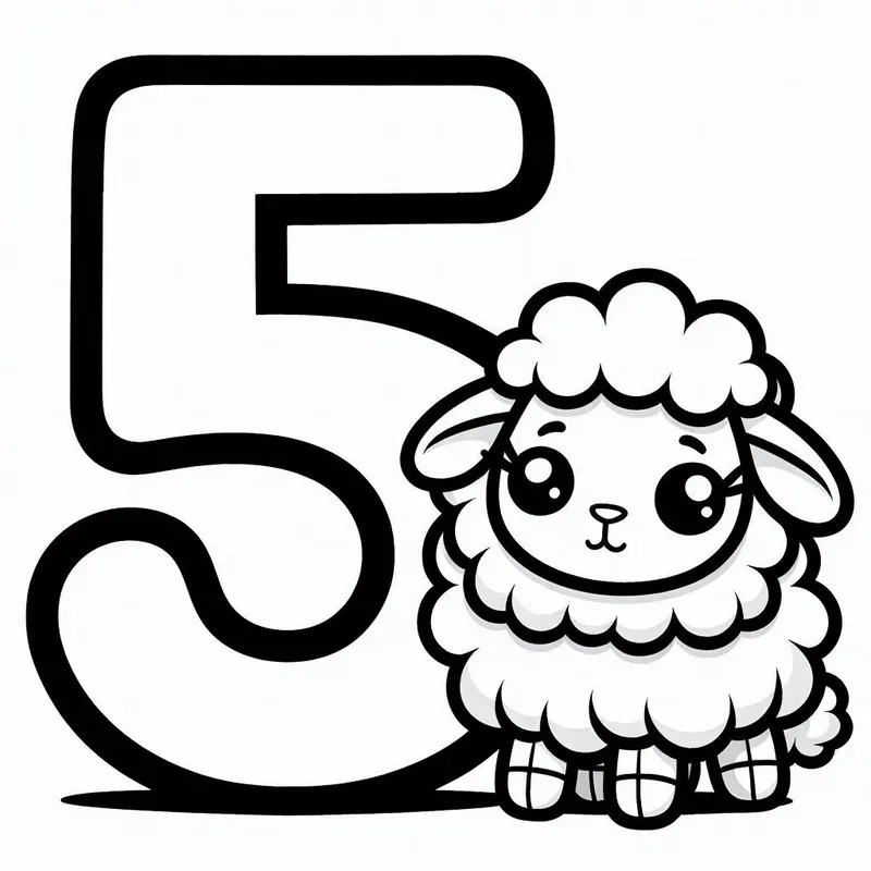 Easy Number Coloring Pages For Kids DALL·E Prompt | PromptBase