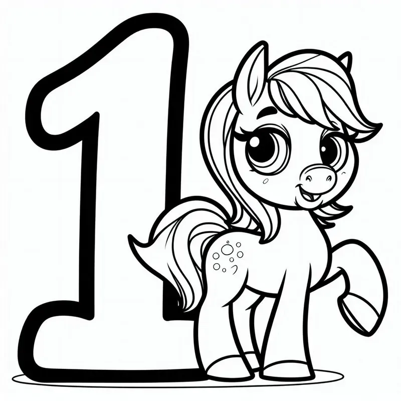 Easy Number Coloring Pages For Kids DALL·E Prompt | PromptBase