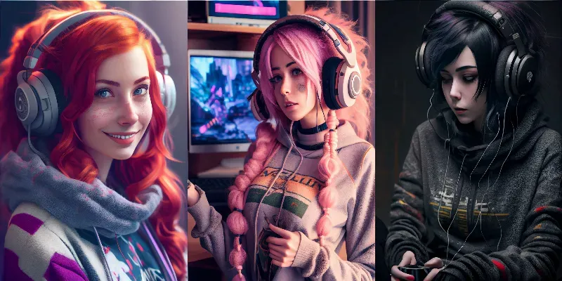 Cute Gamer Girl Photography Midjourney Prompt | PromptBase