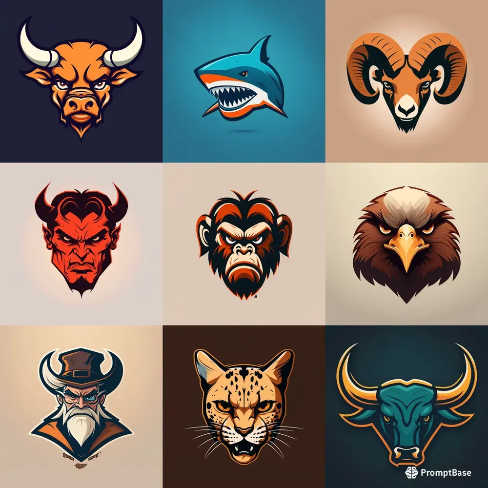 Profile Mascot Logos Midjourney Prompt | PromptBase