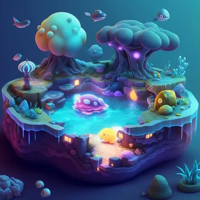 Beautiful 3D Stylized Floating Islands Midjourney Prompt | PromptBase