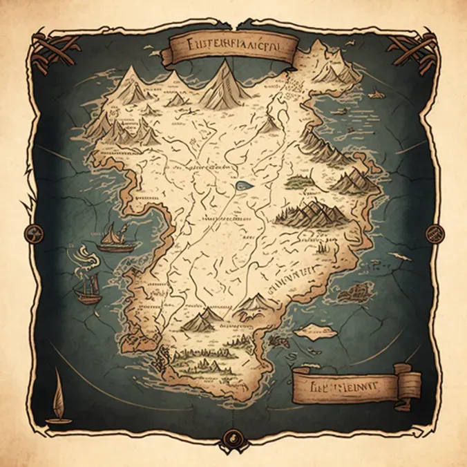 Hand Drawn Fantasy Maps Midjourney Prompt | PromptBase