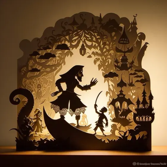 Shadow Puppet Art Scenes Midjourney Prompt | PromptBase