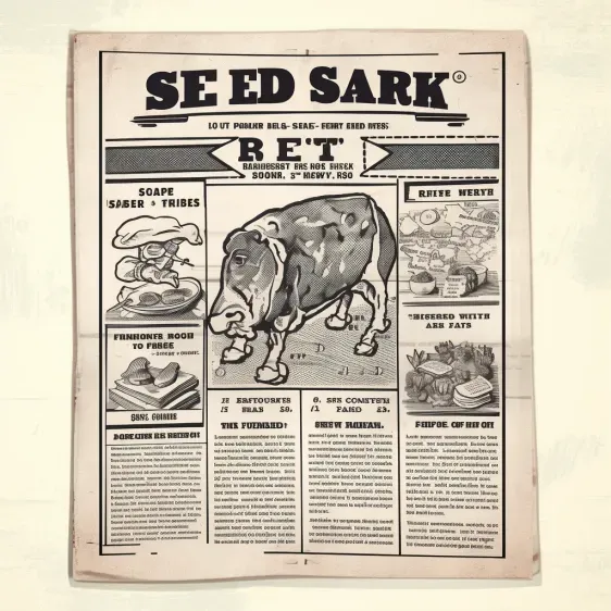 Silly Cartoon Newspaper Headline Art Midjourney Prompt | PromptBase