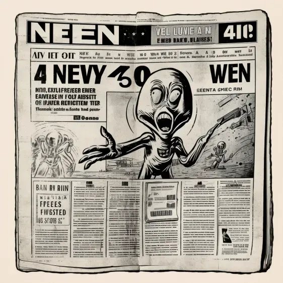 Silly Cartoon Newspaper Headline Art Midjourney Prompt | PromptBase