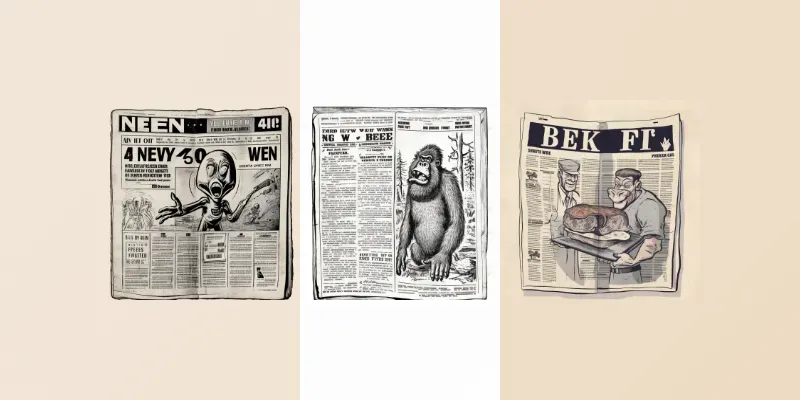 Silly Cartoon Newspaper Headline Art Midjourney Prompt | PromptBase