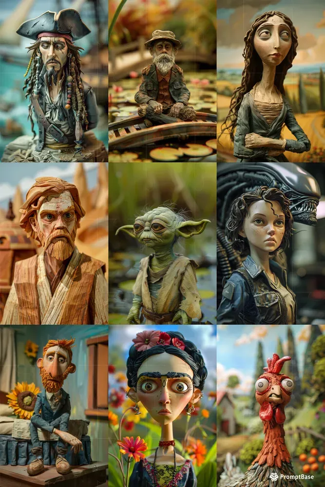 Stop Motion Animation Sculptures Midjourney Prompt | PromptBase