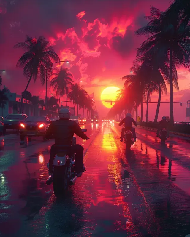 Vice City Vibes Midjourney Prompt | PromptBase