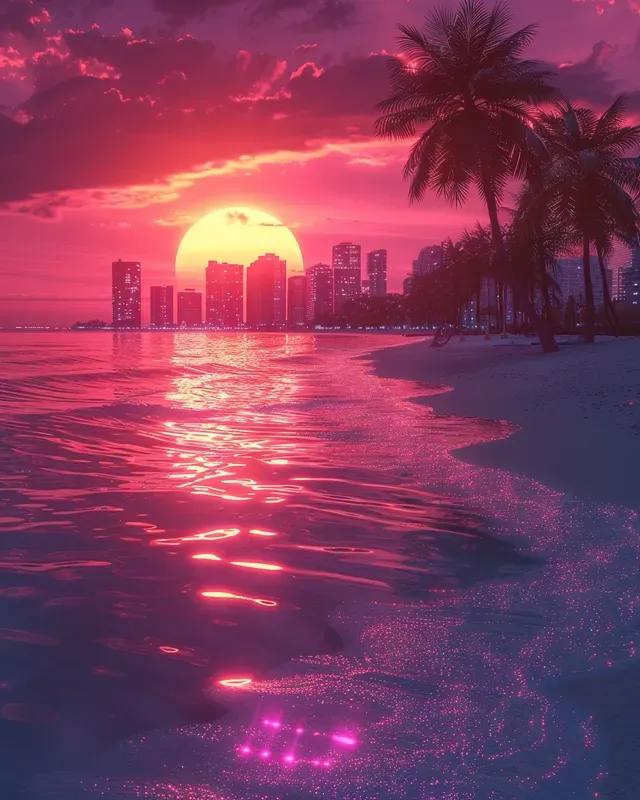 Vice City Vibes Midjourney Prompt | PromptBase