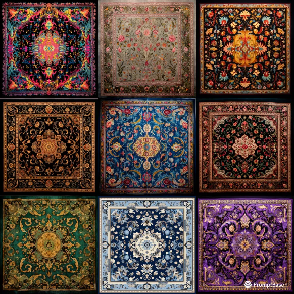 Antique Carpets Patterns Midjourney Prompt | PromptBase