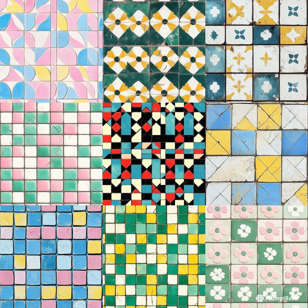 Retro 1950s Tile Patterns Midjourney Prompt | PromptBase