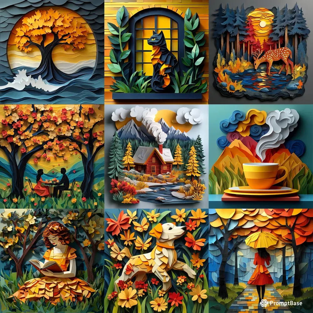 Charming Layered Papercut Scenes Midjourney Prompt | PromptBase