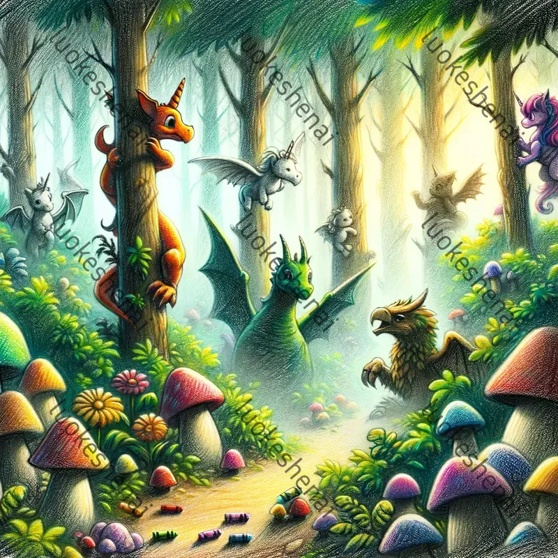 Vibrant Children Crayon Drawing Style DALL·E Prompt | PromptBase