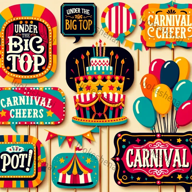 Colorful Fun Photo Booth Prop Art DALL·E Prompt | PromptBase