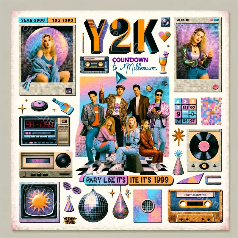 Vibrant 90s Polaroid Collage Art Posters DALL·E Prompt | PromptBase