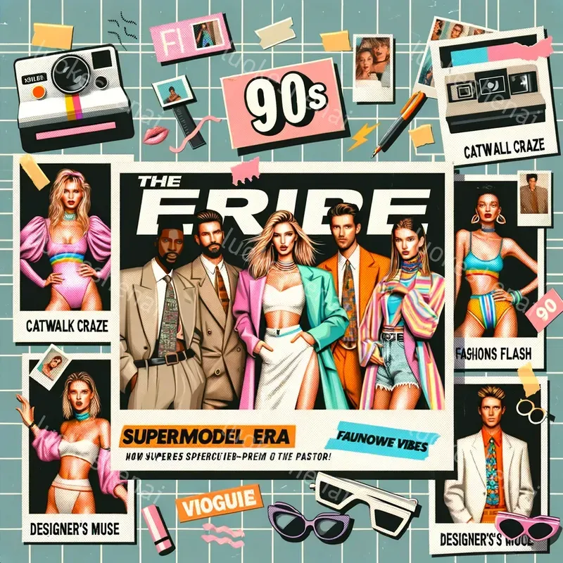 Vibrant 90s Polaroid Collage Art Posters DALL·E Prompt | PromptBase