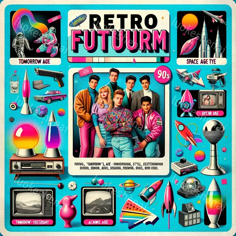 Vibrant 90s Polaroid Collage Art Posters DALL·E Prompt | PromptBase