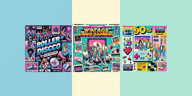 Vibrant 90s Polaroid Collage Art Posters DALL·E Prompt | PromptBase