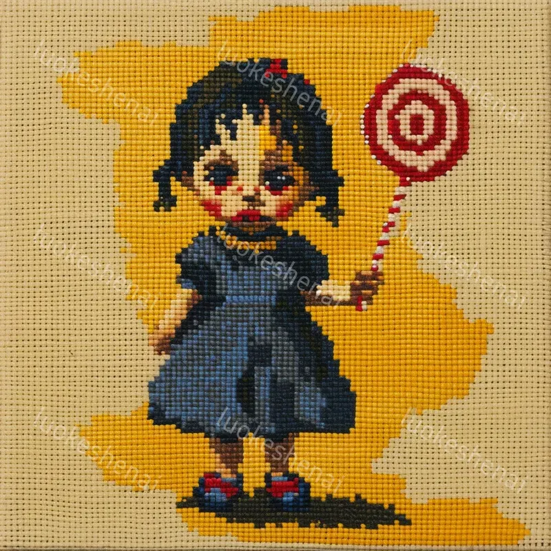Cross Stitch Injury Grotesque Cartoons Midjourney Prompt | PromptBase