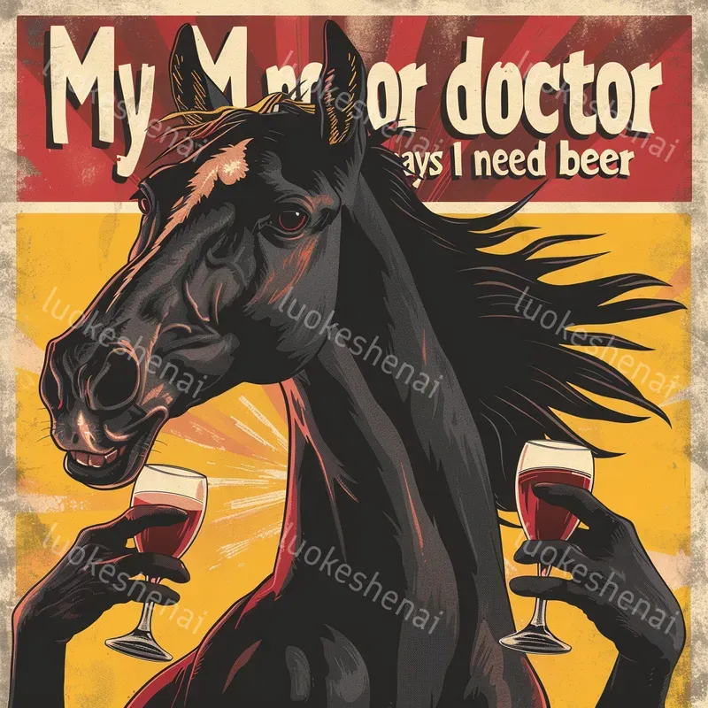 Animals Addicted To Drinks Posters Midjourney Prompt | PromptBase