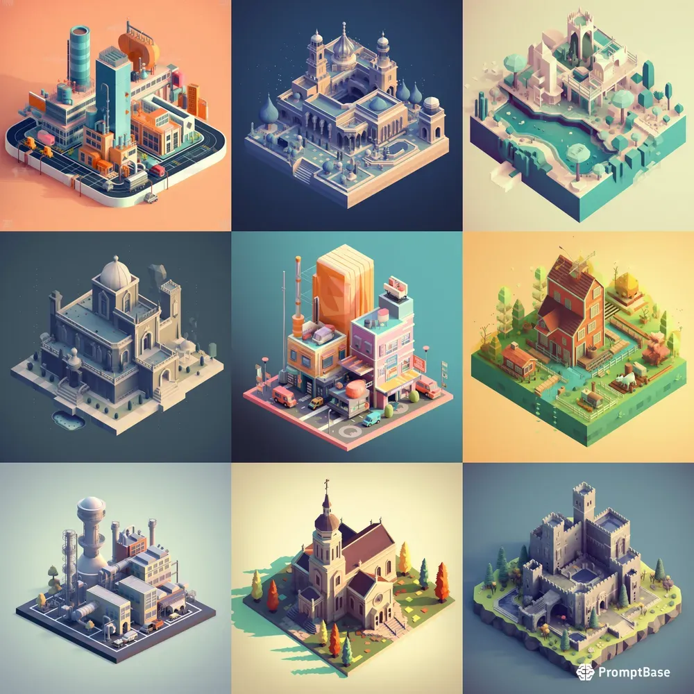 3D Isometric Game Assets Midjourney Prompt | PromptBase