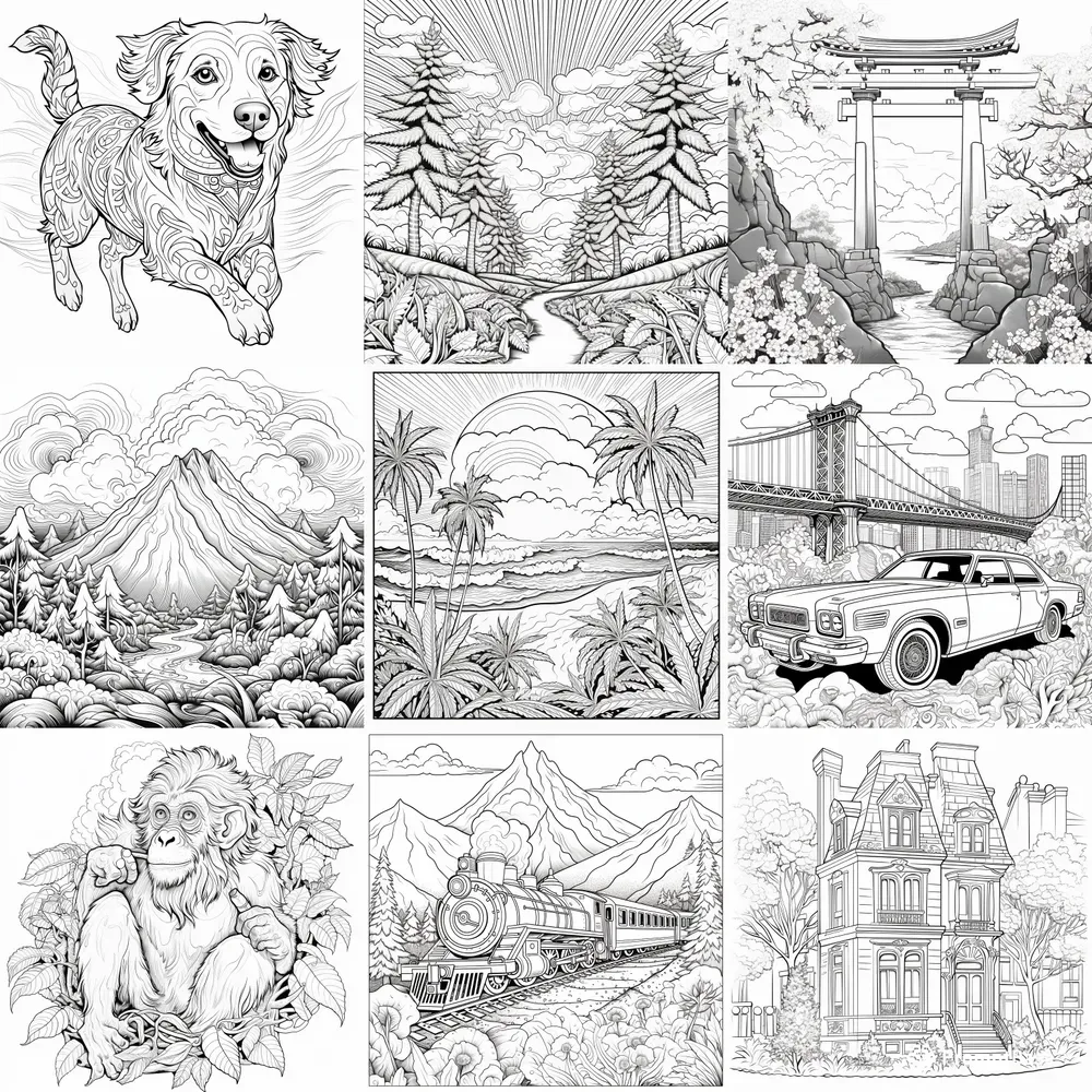 High Quality Coloring Pages Midjourney Prompt | PromptBase