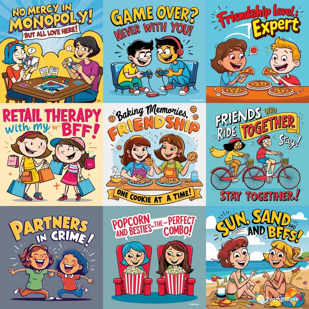 Humorous Friendship Illustrations Leonardo Ai Prompt | PromptBase