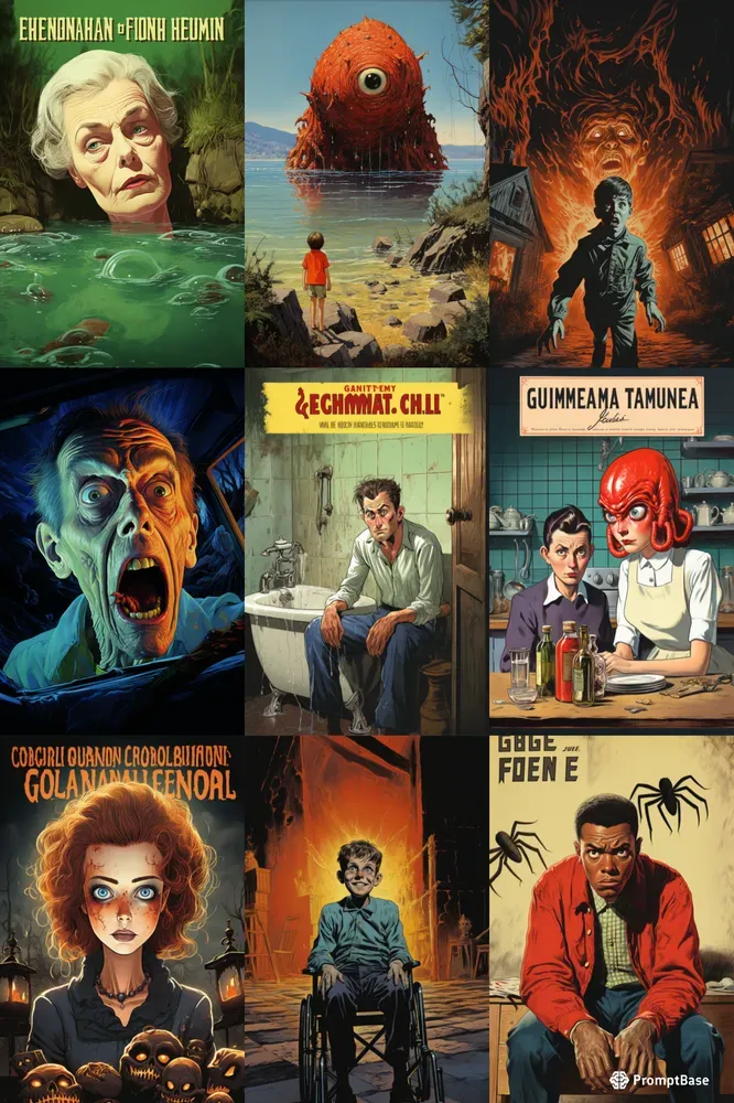 Horror Illustrations From The 1950s Midjourney Prompt | PromptBase