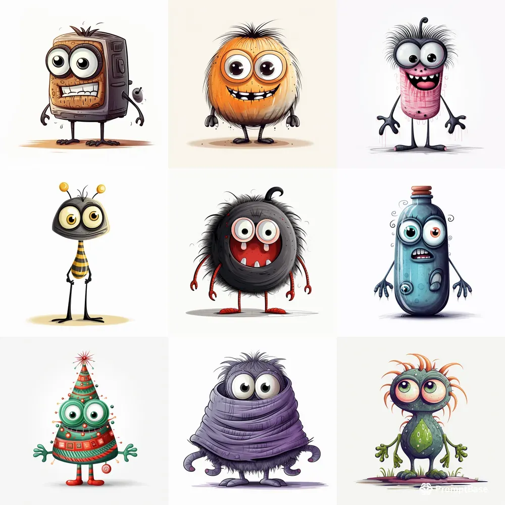 Cute Monsters Children Book Illustrations Midjourney Prompt | PromptBase