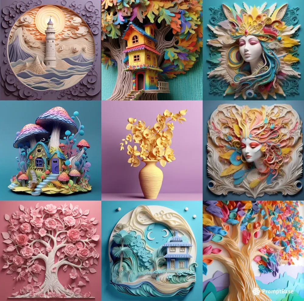 Beautiful Paper Designs Midjourney Prompt | PromptBase