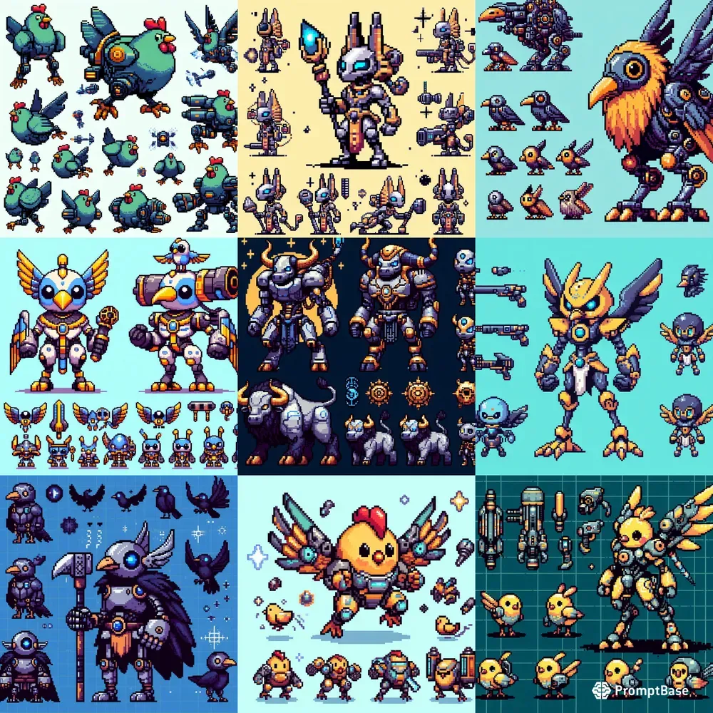 Cute Sprites For Game Design DALL·E Prompt | PromptBase