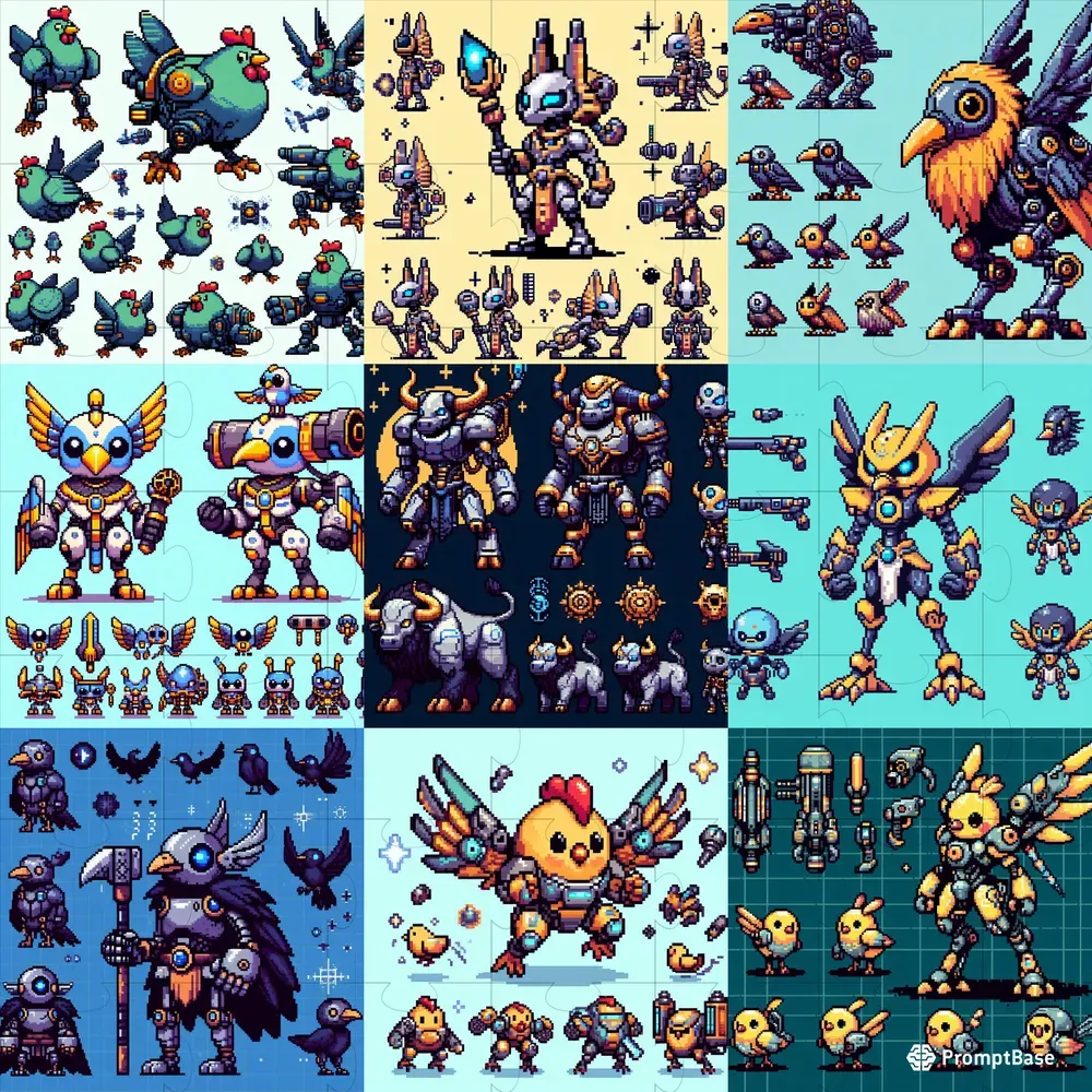Cute Sprites For Game Design DALL·E Prompt | PromptBase