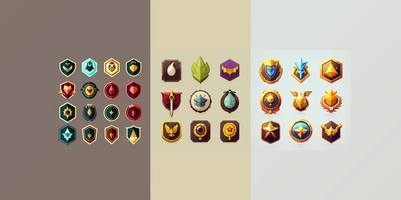 Beautiful Game Achievement Badge Sets Midjourney Prompt | PromptBase