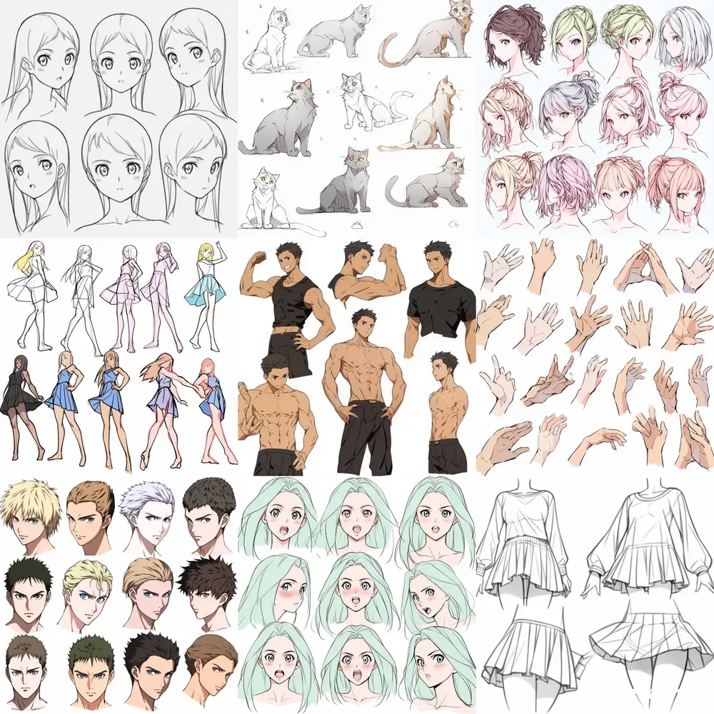 Anime Drawing References Midjourney Prompt | PromptBase