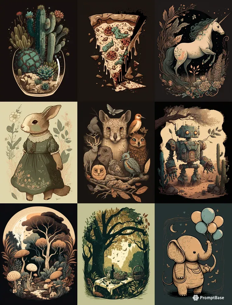 Whimsy World T-shirt Designs Midjourney Prompt | PromptBase