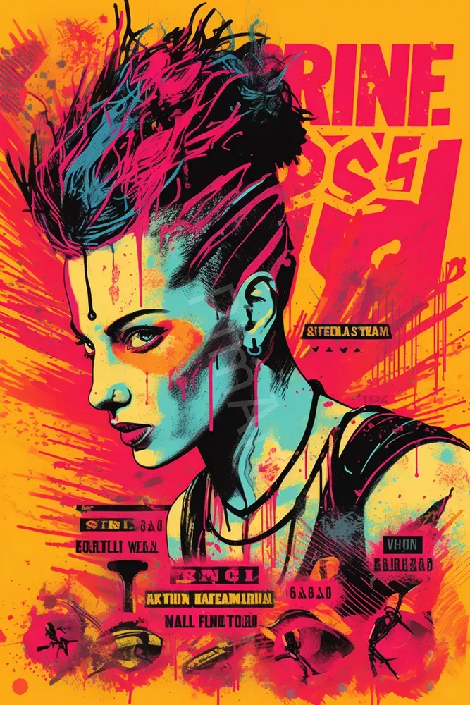 Punk Style Poster Designs Midjourney Prompt | PromptBase
