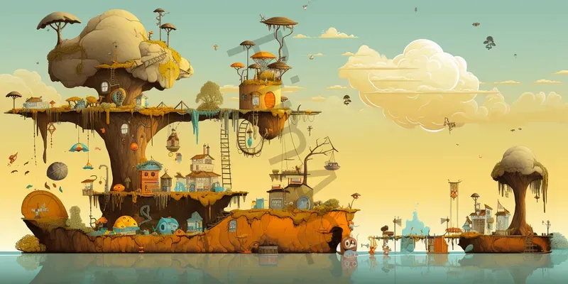 2D Game Level Designs Midjourney Prompt | PromptBase