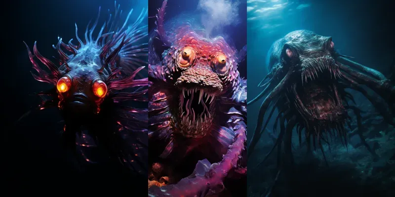 Deep Sea Terror Monsters Midjourney Prompt | PromptBase