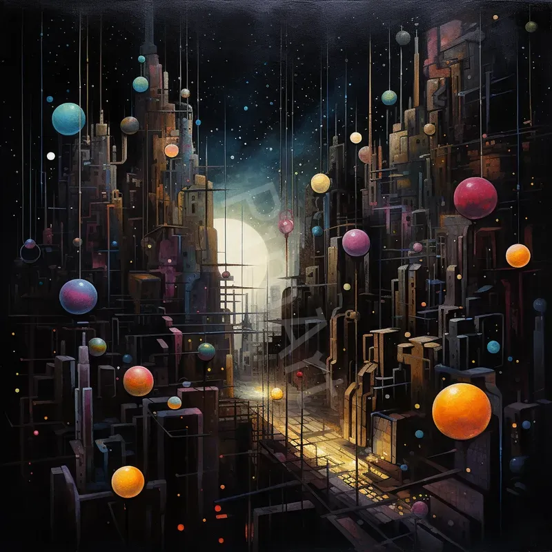 Abstract Geometric Particles Art Midjourney Prompt | PromptBase